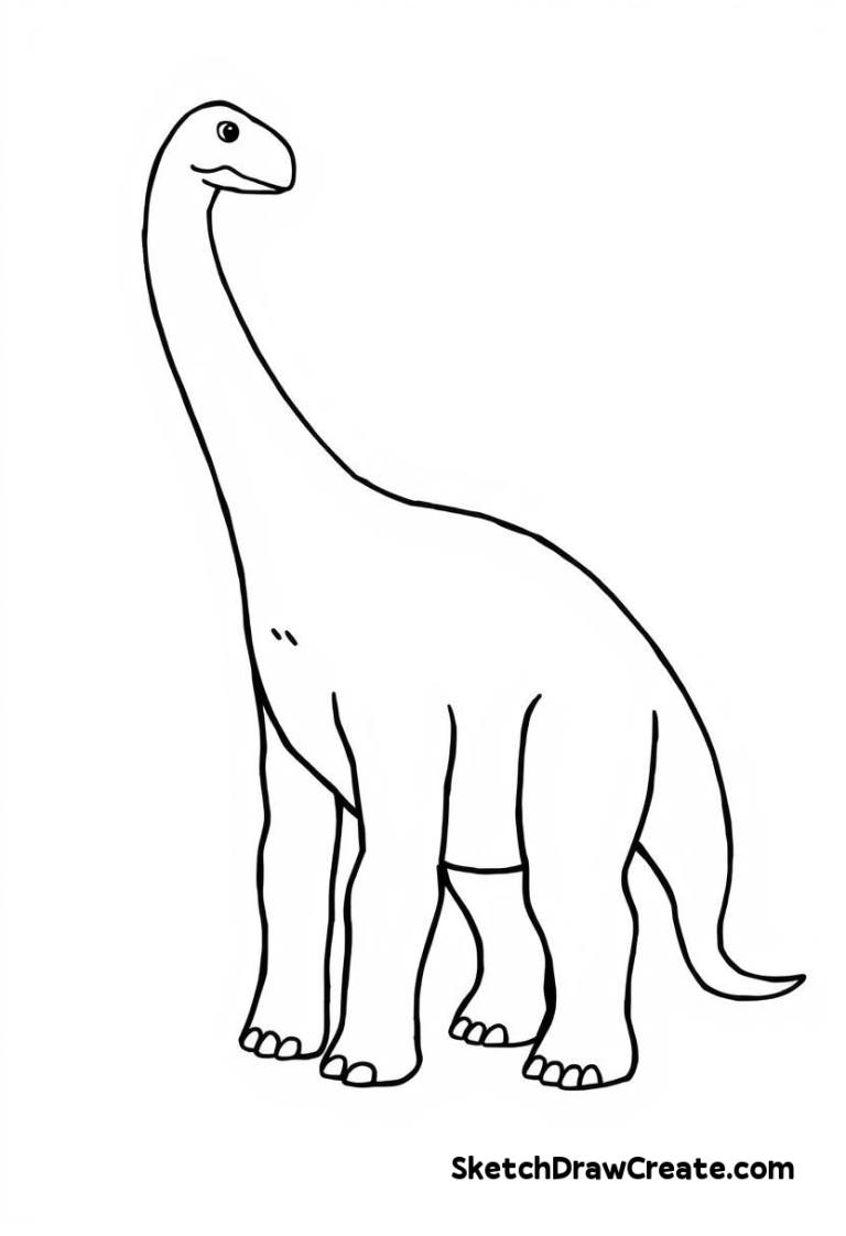 15 Easy Cute Dinosaur Drawing Ideas to Try - Sketch Draw Create ...