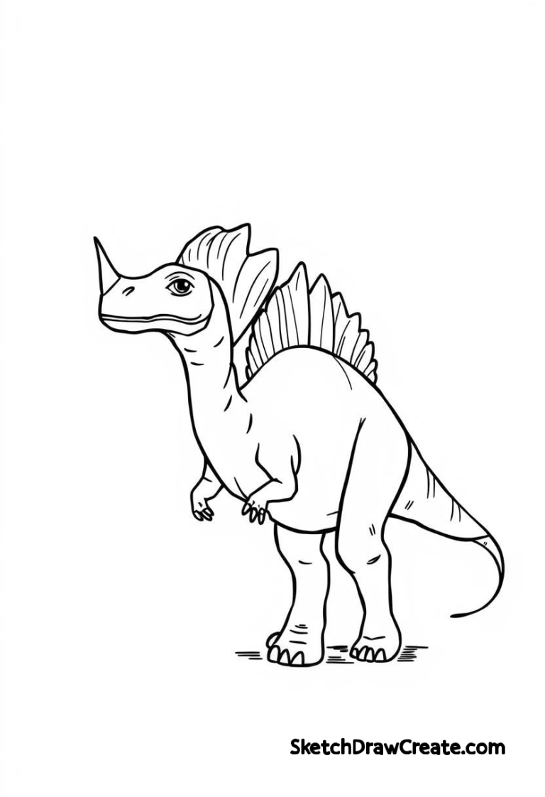 15 Easy Cute Dinosaur Drawing Ideas to Try - Sketch Draw Create ...