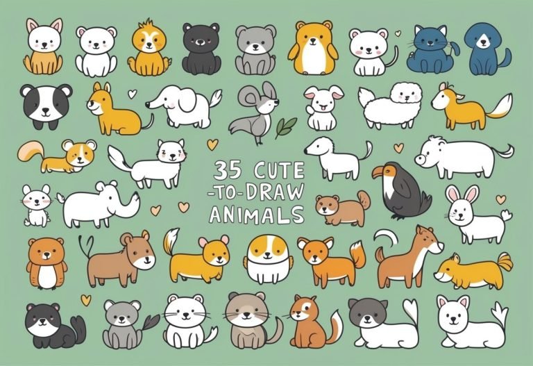 35 Cute Easy Animals to Draw - Sketch Draw Create - Drawing For Beginners